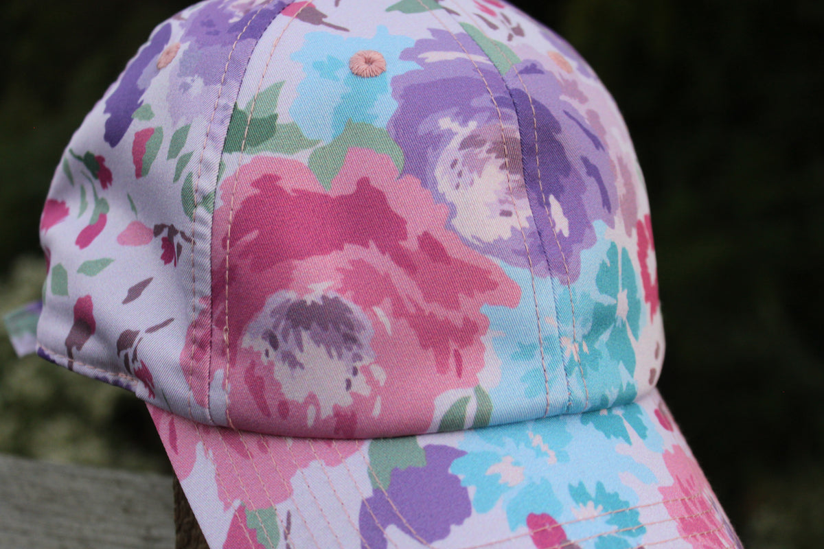 Purple Floral Cap – Embellished